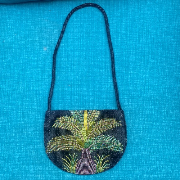 Unique Vintage | Bags | Vintage Beaded Palm Tree Purse | Poshmark